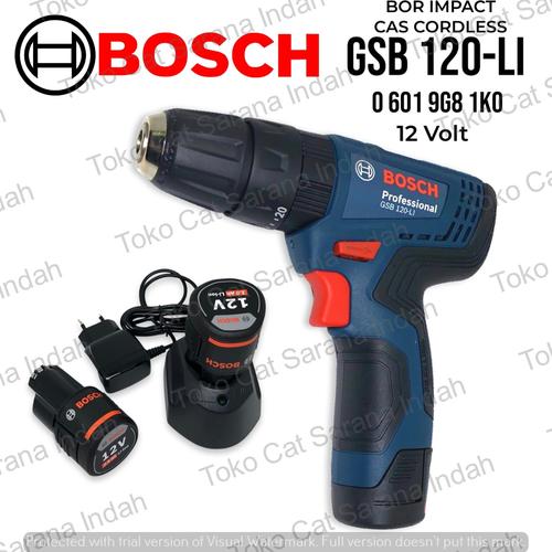 Jual BOSCH GSB 120-Li CORDLESS IMPACT DRILL 12V BATTERY BOR CAS LISTRIK ...