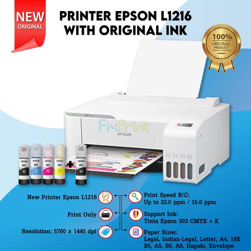 Jual Printer Epson EcoTank L1216 L 1216 White New Pengganti Epson L1110 - Compatible Ink ...