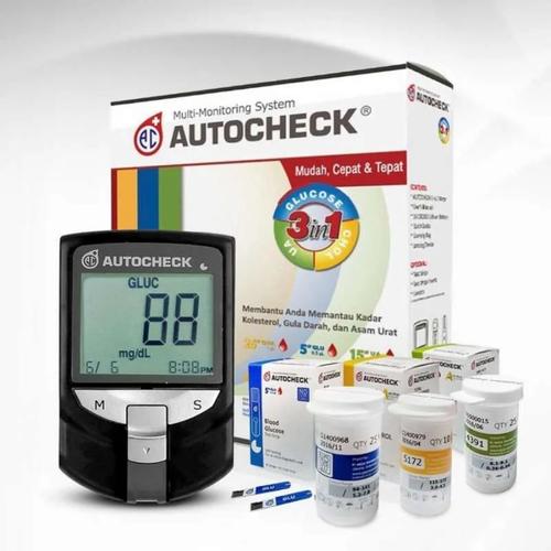 Jual Autocheck GCU 3 in 1 / Alat Cek Gula, Kolesterol, Asam Urat GCU ...