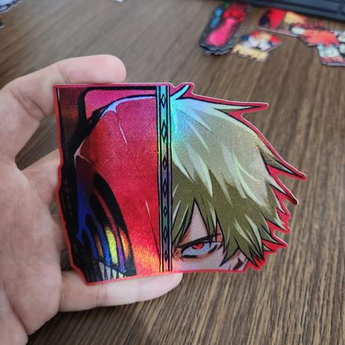 Jual Sticker Hologram Anime Besar - PSH1306 - Chainsaw Man - Denji ...