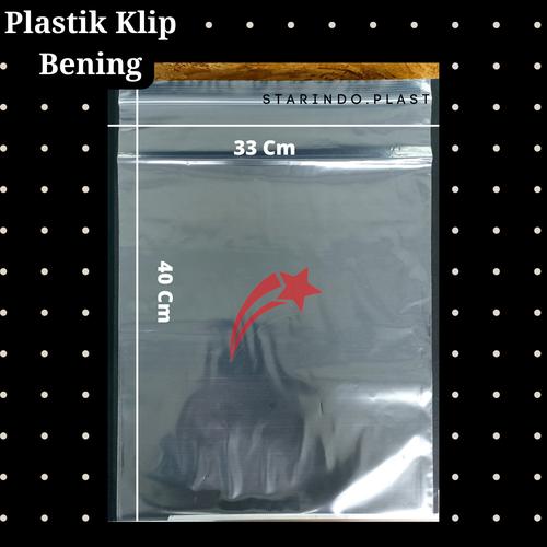 Promo Plastik Klip/Clip uk 33X40 cm untuk baju sepatu tas - 25pcs ...