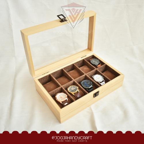 Jual Premium Wooden Watch Box / Kotak Jam Tangan Kayu 10 Slot / Tempat ...