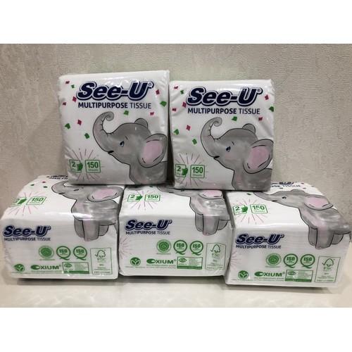 Jual Tisu See U Multipurpose 150sheets Pop Up Gajah Kotak 1pack / popup ...