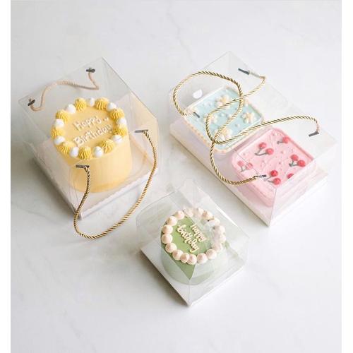Jual Tempat Kue Ulang Tahun/Box Mika Tali / Box Kue Transparent / Cake ...