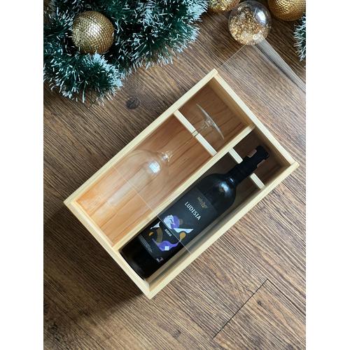 Jual Wooden Wine Box Kotak Kayu Jati Belanda Botol Wine + Tempat Gelas ...