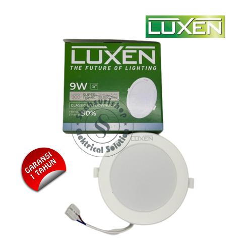 Jual LUXEN LAMPU CLASSIC LED DOWNLIGHT PANEL 9 WATT BULAT INBOW 5" INCH ...