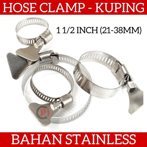 Jual Hose Clamp Klem Selang Ukuran 2 inch Inci 27 sd 51 mm Model Kuping ...