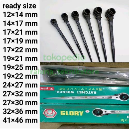 Jual Kunci Ratchet Scaffolding Kunci Ring Ganda Merk GLORY - 36 x 41 mm ...