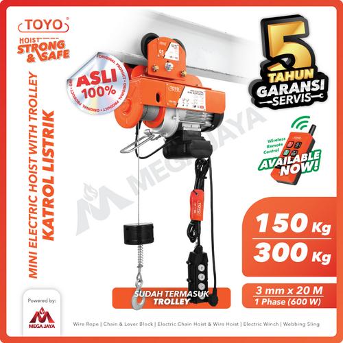 Promo Mini Electric Hoist Trolley set / Katrol Listrik 150/300Kg x 20M ...
