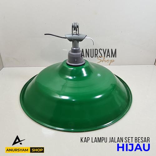 Jual Kap Lampu Jalan Hijau Set E27 termasuk Kap + Fitting / Kap WD Besar - Kota Cilegon ...