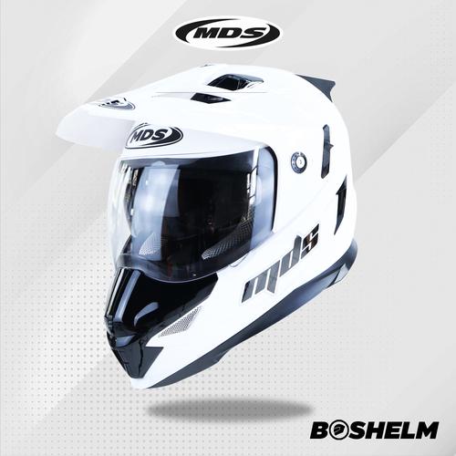 Jual Helm MDS Super Pro Solid PUTIH GLOSSY Helm Full Face SNI - M ...