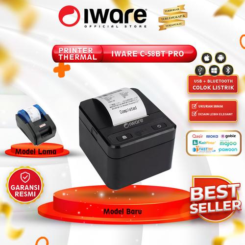 Jual Printer Kasir Thermal Mini Iware C58BT PRO RJ11 58mm Usb+Bluetooth Win - C-58BTPRO ...