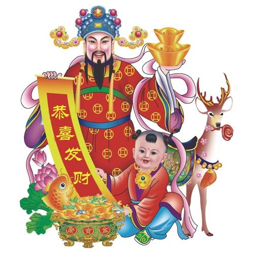 Jual Repro Digital lukisan gambar dewa Cai Shen Yen Uang Kemakmuran ...