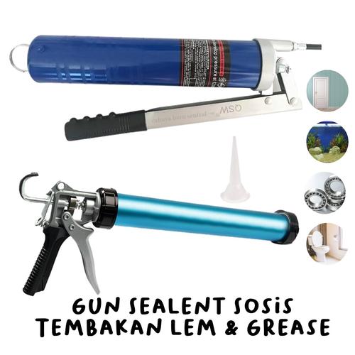 Promo SILICONE GUN TABUNG - TEMBAKAN LEM KACA - SILIKON SOSIS ...