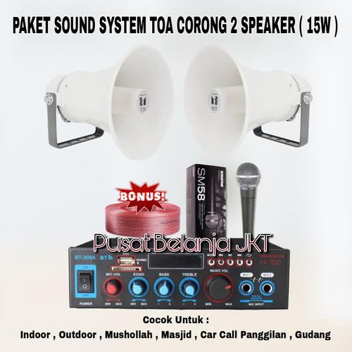 Jual PAKET SOUND TOA MASJID MUSHOLA 2 SPEAKER CORONG TOA 15W ( HEMAT 1 ...