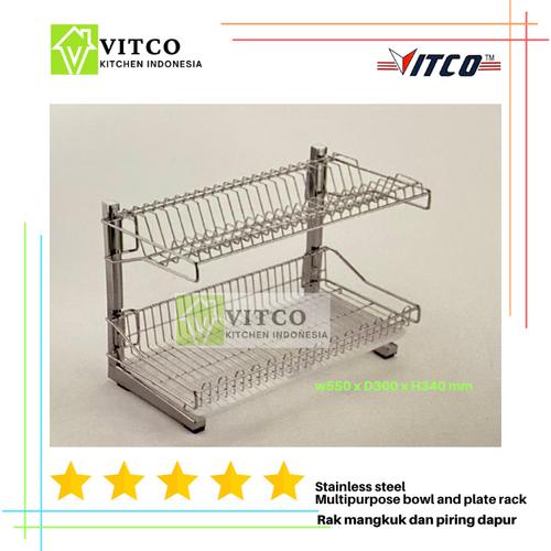 Jual Stainless Steel Multipurpose Plate Rack VITCO / Rak mangkuk Piring ...