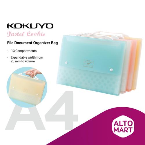Jual Kokuyo Pastel Cookie File Document Organizer Bag A4 Map Accordion - BLUE - Kota Surabaya ...