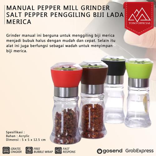 Jual Manual Pepper Mill Grinder Salt Pepper Penggiling Biji Lada Merica ...