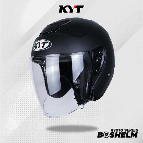 Promo Helm KYT Kyoto Solid HITAM DOFF Helm Half Face SNI - STANDARD, M ...