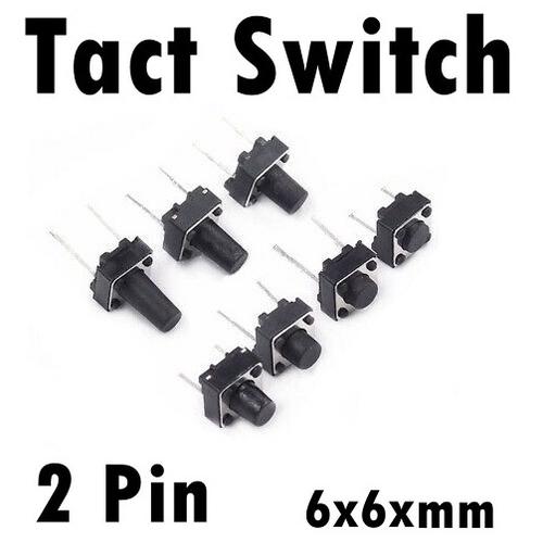 Jual Tactile Tact Switch 2P Push Button 2 kaki 6x6x5mm Tombol Pencet ...