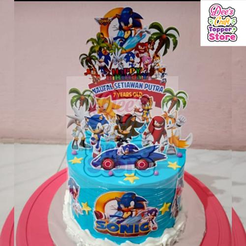 Jual Topper Cake Sonic The Hedgehog Besar Bisa Request Nama Gambar ...