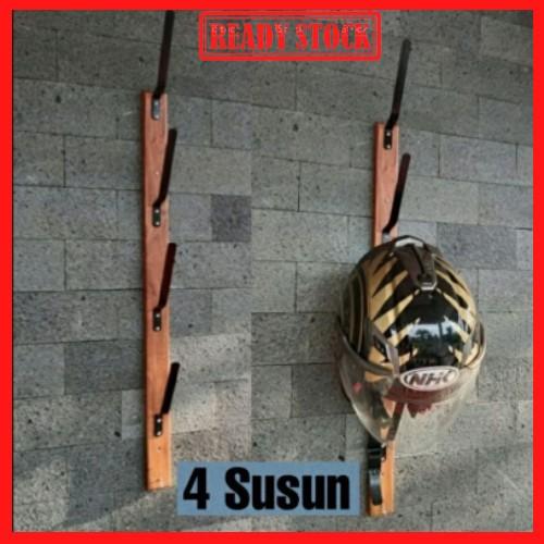 Jual Gantungan Helm Besi Motor / Rak Gantungan Dinding Minimalis Kayu ...