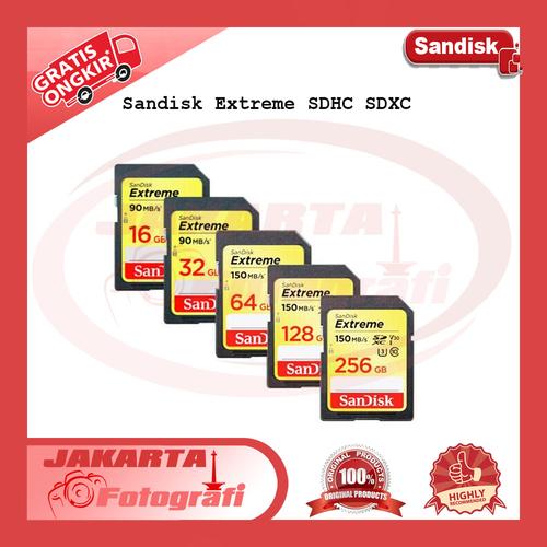 Jual Memory Sandisk Extreme SDHC SDXC 32GB 64GB 128GB 256GB C10 150MB/s - 64GB - Jakarta Pusat ...