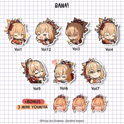 Jual Stiker YOIMIYA Genshin Impact (7pcs + bonus) Satu Paket | BANA ...