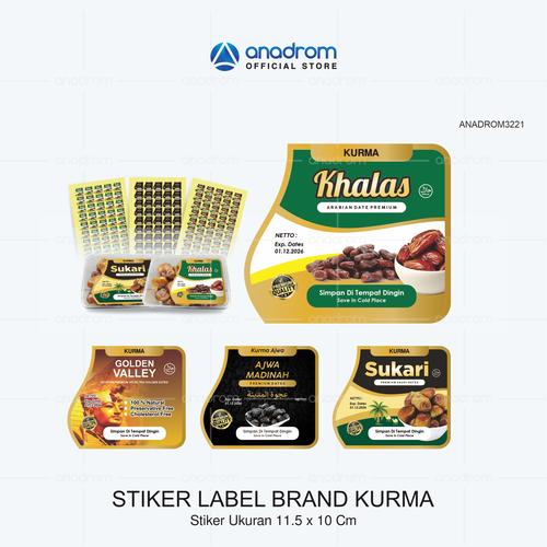 Jual Stiker Label Brand Kurma Aesthetic I Size 11.5x10 Cm I Anadrom ...