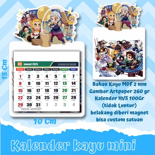 Jual calendar/ kalender kayu magnet 2023 Anime kimetsu no yaiba bisa ...