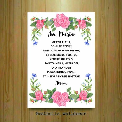 Jual Hiasan dinding Ave Maria/doa Salam Maria bahasa latin 30x40cm ...