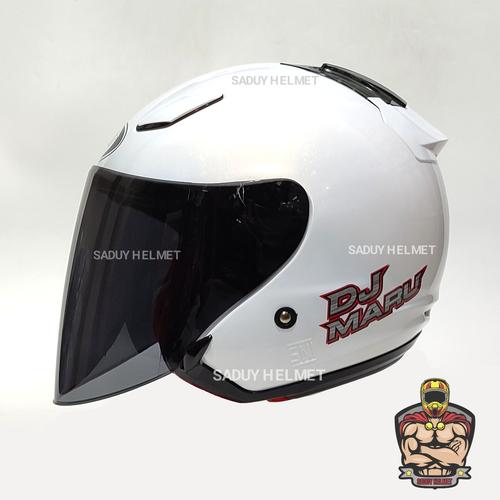 Jual HELM KYT DJ MARU SOLID WHITE / PUTIH VISOR VENOM HITAM SMOKE ...