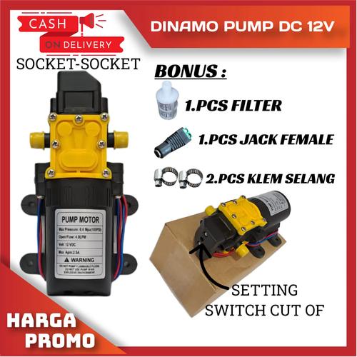 Jual POMPA AIR DC 12V / DINAMO POMPA SPRAYER / CUCI MOBIL / MOTOR / CUT ...