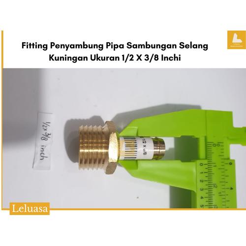 Jual Fitting Penyambung Pipa Sambungan Selang Kuningan Ukuran 1/2 X 3/8 ...