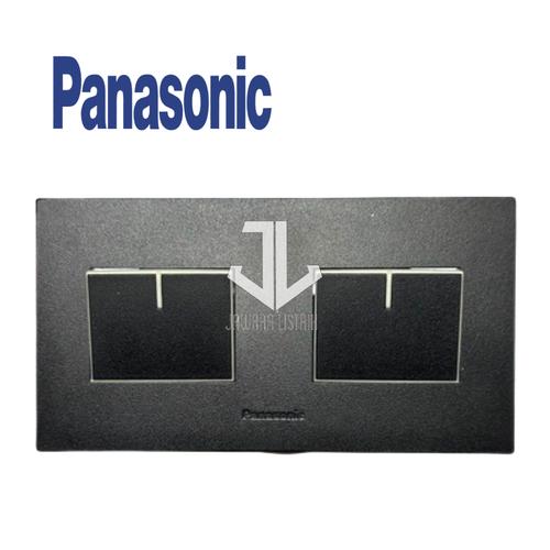 Jual PANASONIC SAKLAR 2 GANG MATA BESAR WESJ78049B + WESJ5941B HITAM ...
