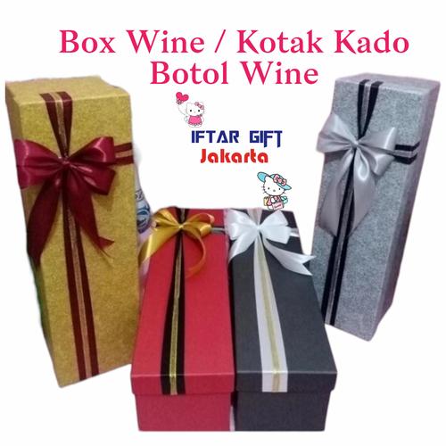 Jual Gift box kotak botol kado wine uk 10X10X35 cm / gift box kotak ...