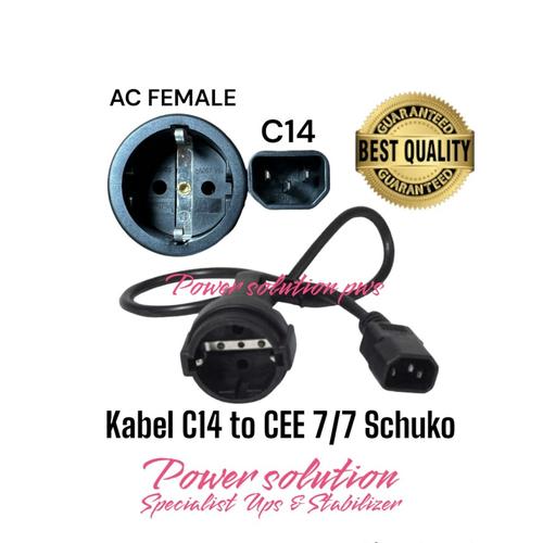 Jual Kabel power C14 to Ac Female 1 Meter untuk Colokan UPS conditioner ...