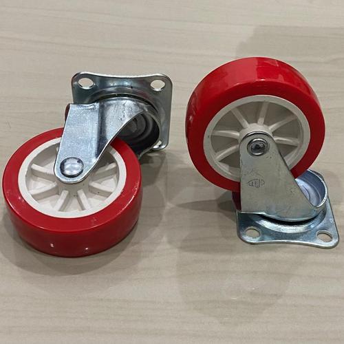 Jual roda nylon merah 3 inch putar roda nilon red hidup roda steling ...