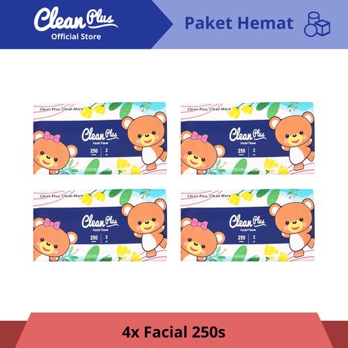 Promo Clean Plus Soft Pack Tissue 250'S (NEW DESIGN) Bundling 4 Pack ...