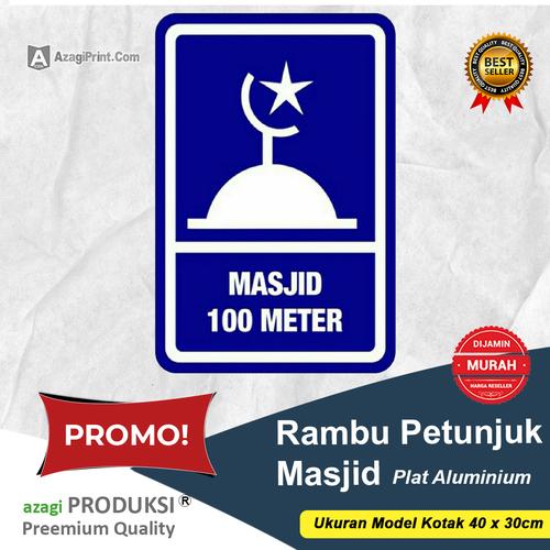 Jual Cetak Stiker Reflective Rambu Rambu Petunjuk Masjid 100 m Plat ...