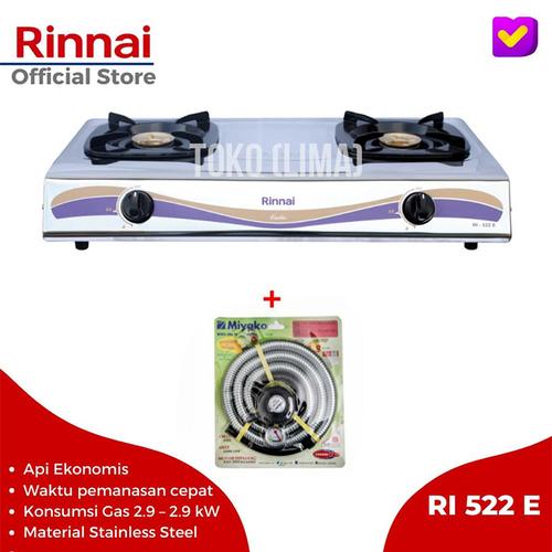 Promo Rinnai Kompor Gas 2 Tungku Stainless RI-522E RI 522E - KOMPOR AJA ...