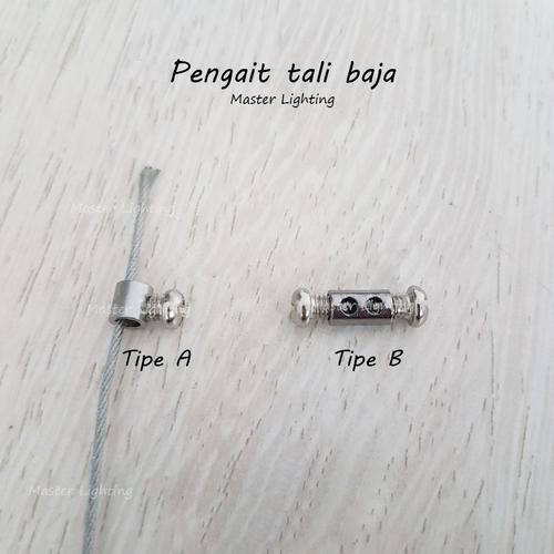 Jual Jepitan tali baja stainless pengikat holder clip untuk lampu ...