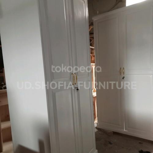 Jual Lemari pakaian full kayu jati Belanda cat putih duco - Kota ...