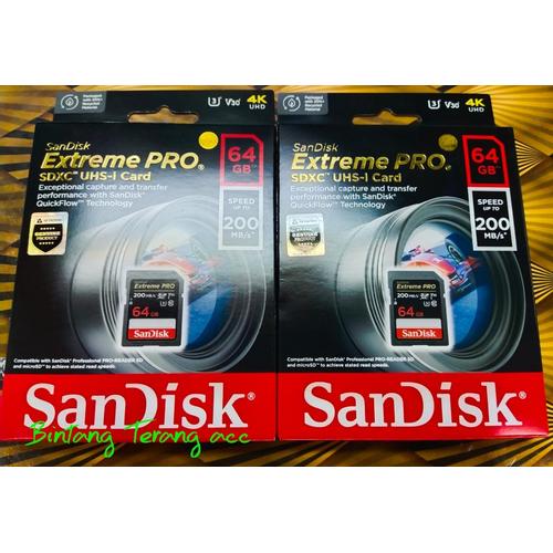 Jual Sandisk Extreme Pro Sd Card 64GB Speed 170 Mbps Original Memory ...