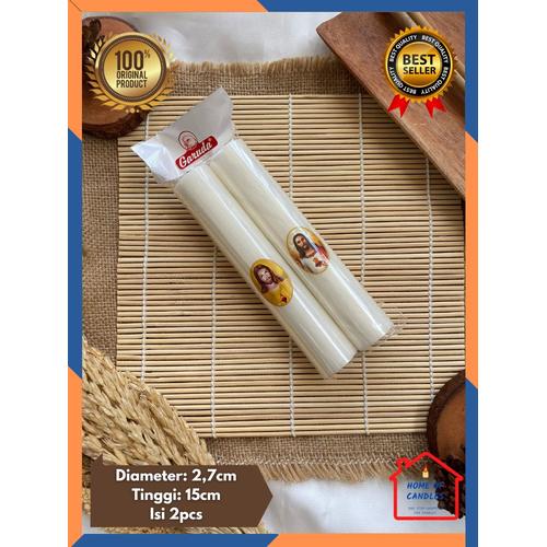 Jual Lilin Doa Pillar Putih Yesus Misa Altar Garuda / D:2,7cm T:15cm ...
