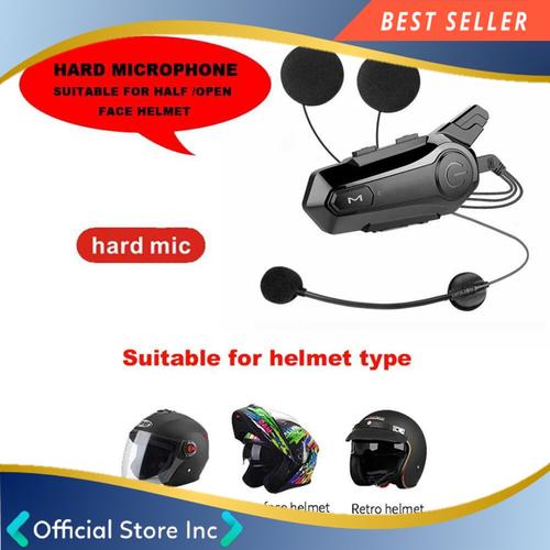 Jual Intercom Komunikasi Motor Helm Bluetooth 5.0 hard Mic Full Half ...