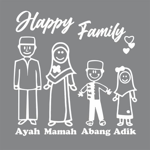 Jual CUTTING STICKER MOBIL STIKER HAPPY FAMILY STIKER KACA HAPPY FAMILY ...