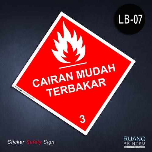 Jual STIKER LABEL LIMBAH B3 HAZMAT CAIRAN MUDAH TERBAKAR - 10x10cm ...