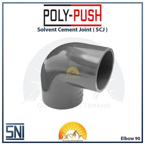 Jual PolyPush 90 ° Elbow Knee SCJ Lem 50 / 63 / 75 mm Pipa PVC SNI ...