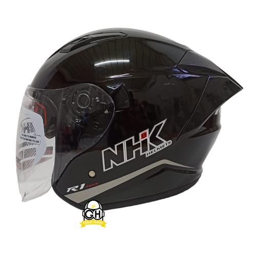 Jual HELM / NHK / HELM NHK R1 / HELM NHK R1 MAX SOLID BLACK GLOSSY ...